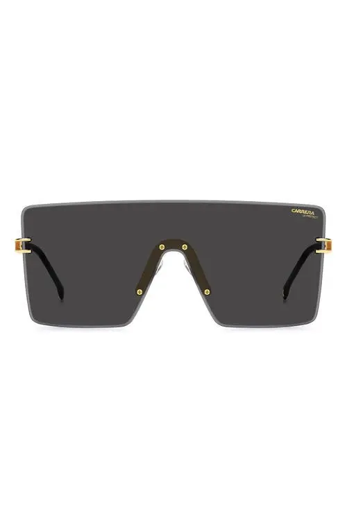 Carrera Eyewear 99mm Shield Mask Sunglasses - Gold Black/ Grey Ar