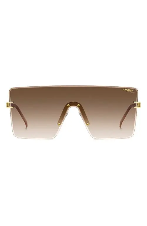 Carrera Eyewear 99mm Shield Mask Sunglasses - Gold Ivory/ Brown Sf