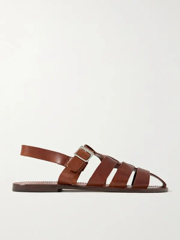 Grenson Quincy Leather Fisherman Sandals - Brown