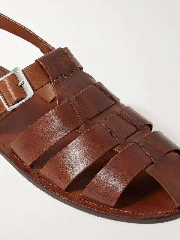 Grenson Quincy Leather Fisherman Sandals - Brown