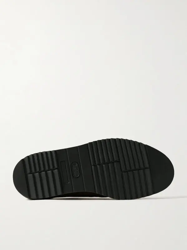 Grenson Byron Webbing-trimmed Suede Derby Shoes