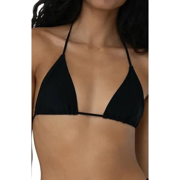 BRIGHT SWIMWEAR Melody Triangle Bikini Top - Black