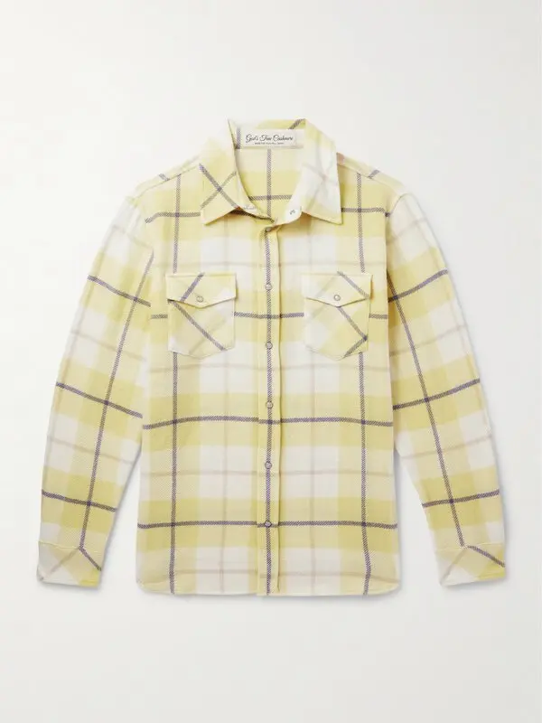 GOD'S TRUE CASHMERE Dreamer Checked Cashmere Shirt