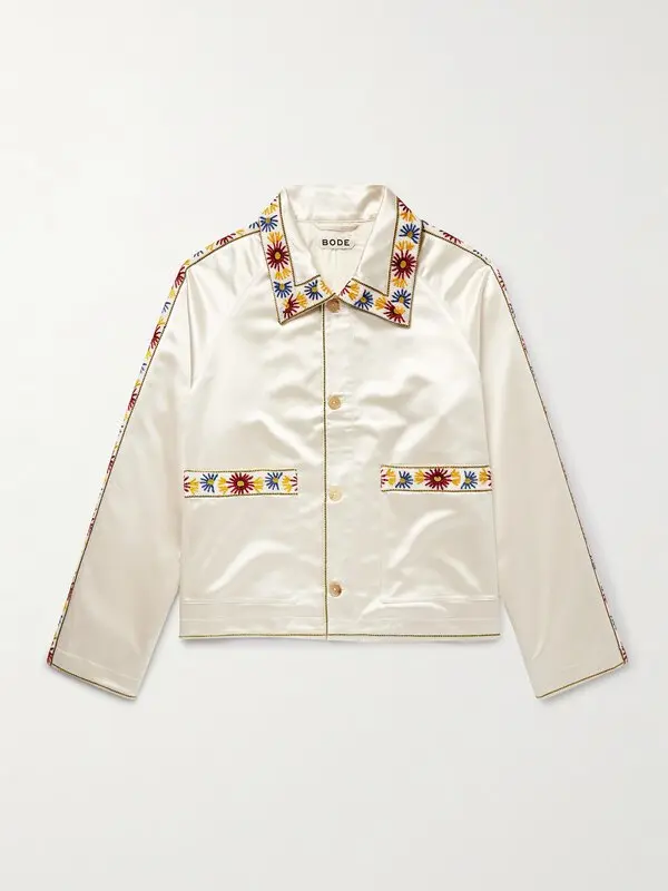 BODE Candyfloss Embroidered Satin Track Jacket