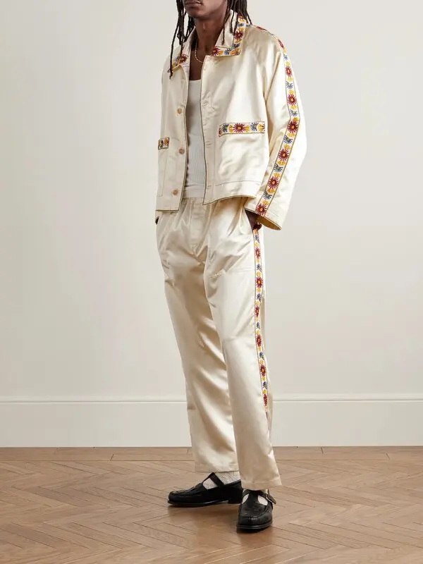 BODE Candyfloss Embroidered Satin Track Jacket