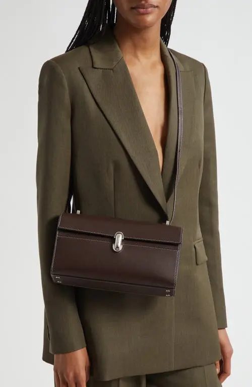 Savette Symmetry 26 Leather Crossbody Bag - Coffee