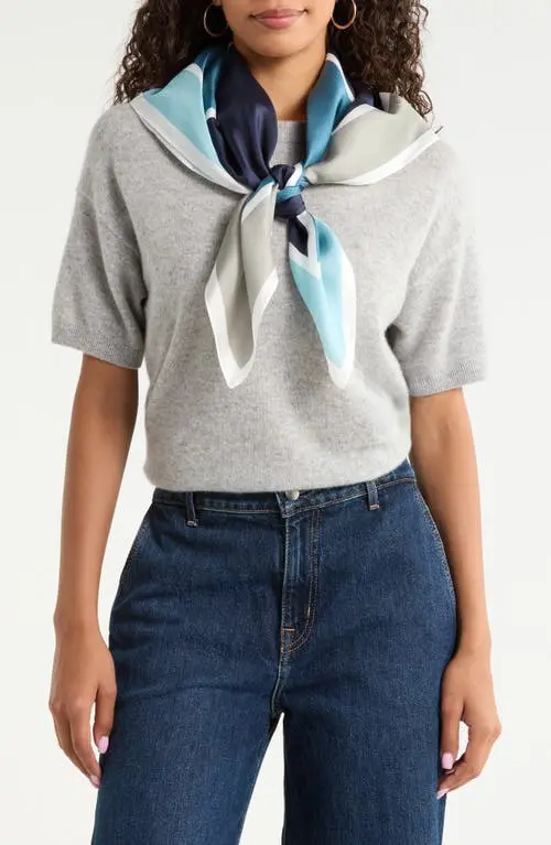 Nordstrom Printed Square Silk Scarf - Blue Triangles