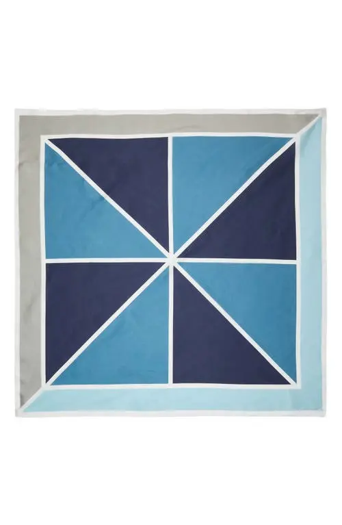Nordstrom Printed Square Silk Scarf - Blue Triangles