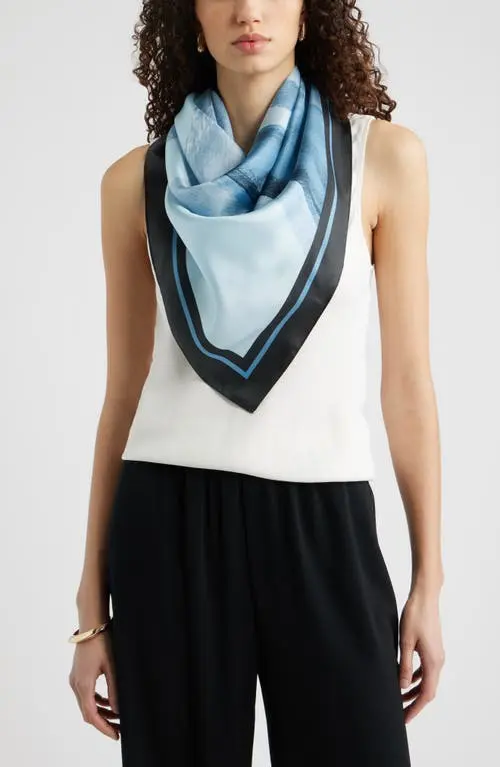 Nordstrom Printed Square Silk Scarf - Blue Watercolor