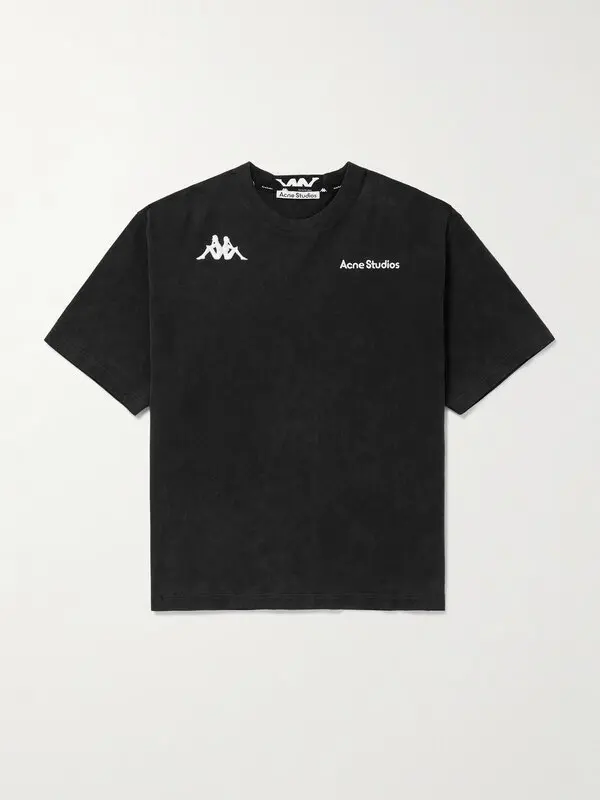 Acne Studios Kappa Webbing-trimmed Logo-embroidered Cotton-jersey T-shirt