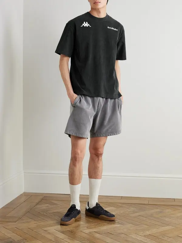 Acne Studios Kappa Webbing-trimmed Logo-embroidered Cotton-jersey T-shirt
