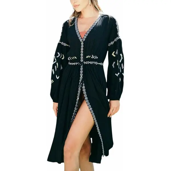 BILIBLOND Embroider Kaftan - Black