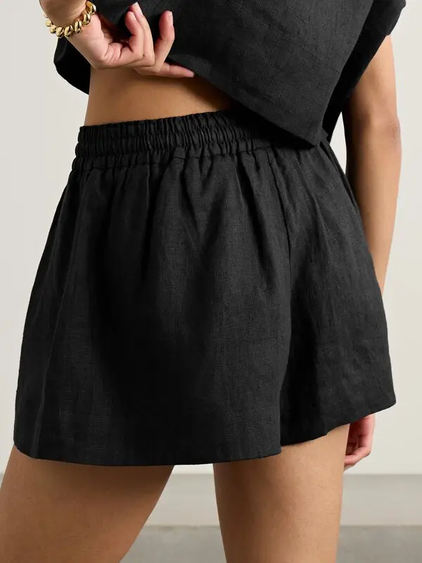 Suzie Kondi Shkip Linen Shorts - Black