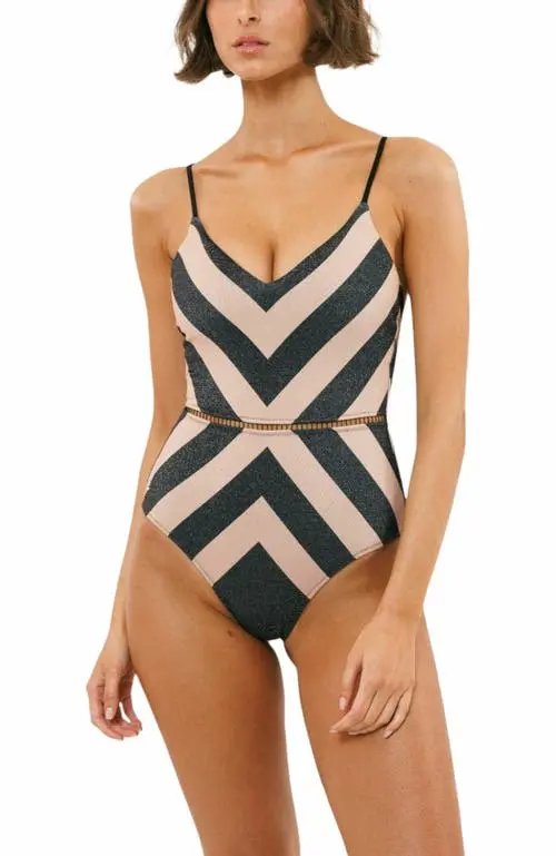 BILIBLOND Arava One-piece Swimsuit - Black Nude Lurex