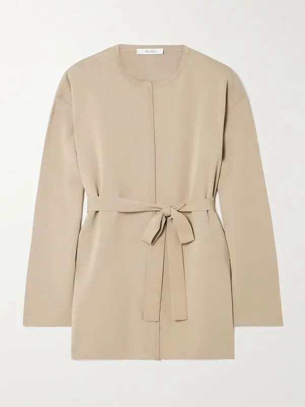 Max Mara Gerald Belted Knitted Cardigan - Neutrals