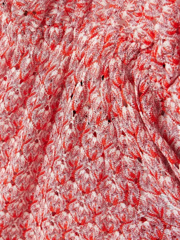 Missoni Metallic Crochet-knit Halterneck Playsuit - Red