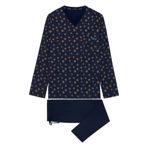 HOM Mandala Long Sleepwear - Navy Print