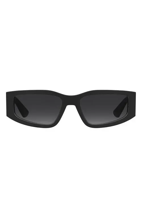 Moschino 56mm Gradient Rectangular Sunglasses - Black/ Dark Grey Sf