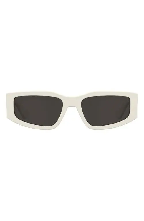 Moschino 56mm Gradient Rectangular Sunglasses - Ivory/ Grey