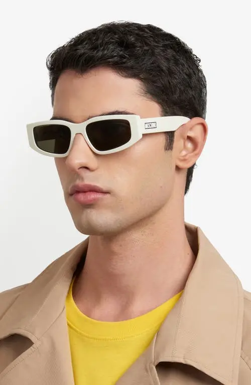 Moschino 56mm Gradient Rectangular Sunglasses - Ivory/ Grey