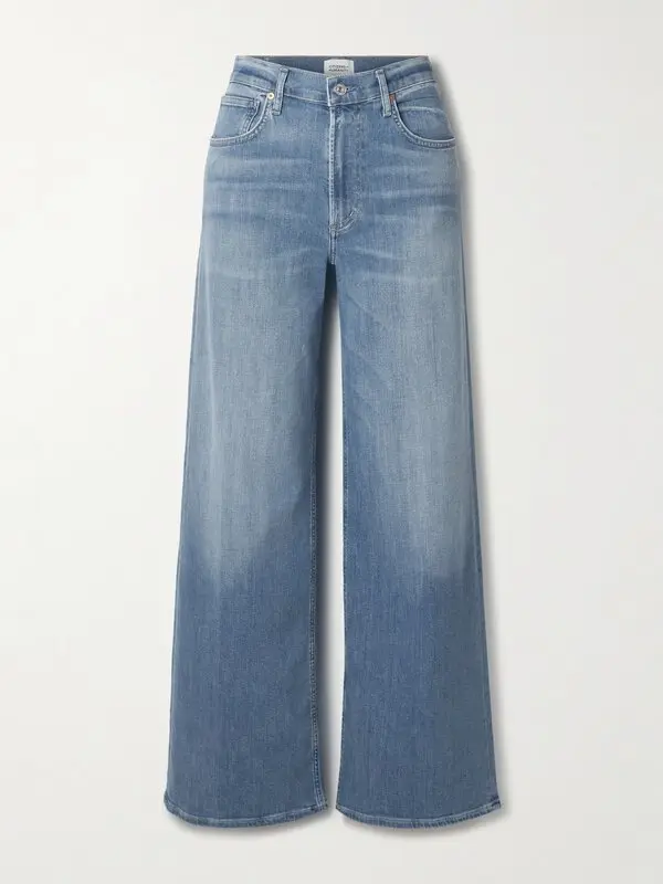 Citizens Of Humanity Lyra Long Mid-rise Wide-leg Jeans - Blue