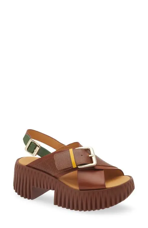 4CCCCEES Plia Juno Platform Slingback Sandals - Brown