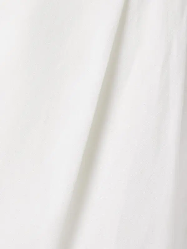 Another Tomorrow Pleated Linen Shorts - White