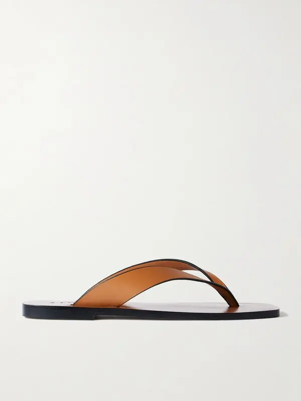 A.emery Kinto Leather Flip Flops - Brown