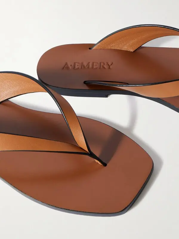 A.emery Kinto Leather Flip Flops - Brown