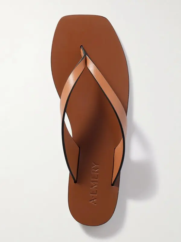 A.emery Kinto Leather Flip Flops - Brown