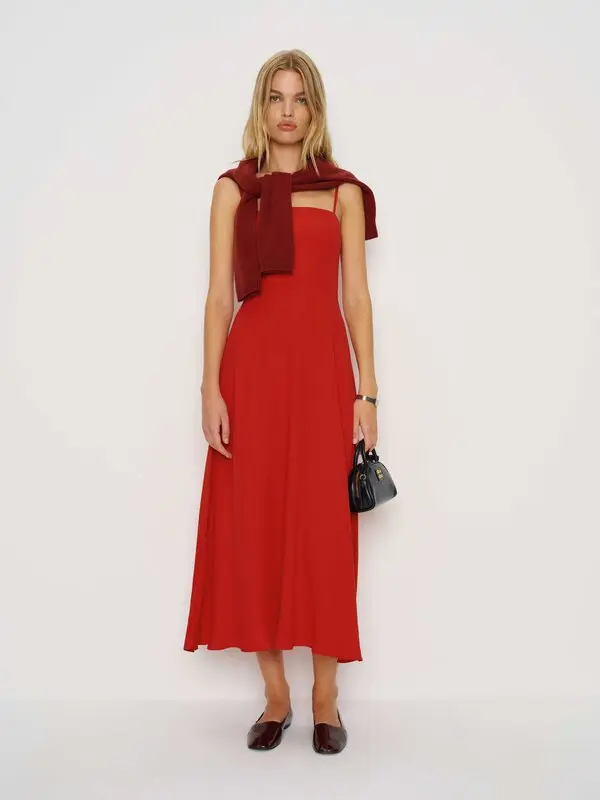 REFORMATION Monette Midi Dress - Red