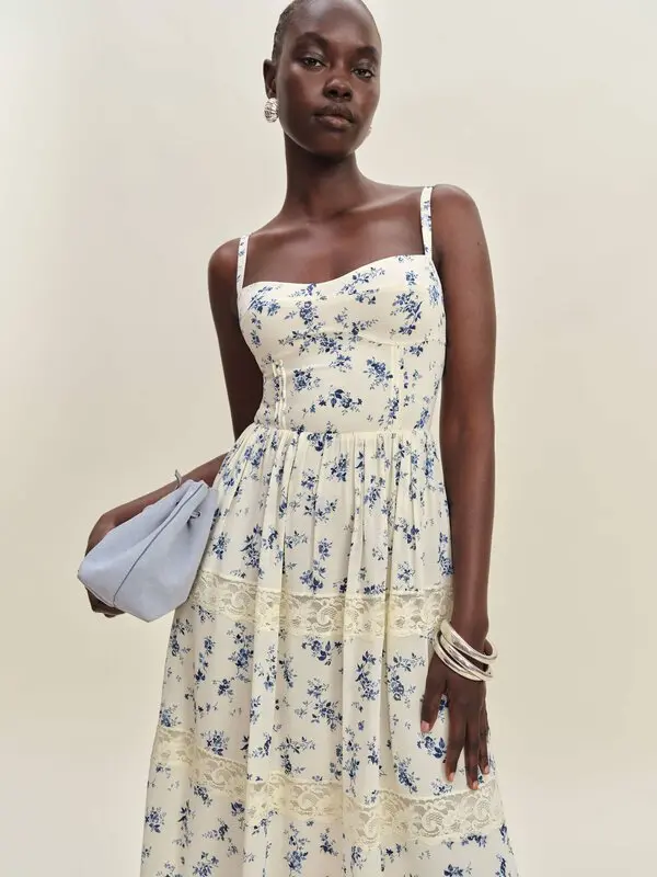 REFORMATION Dina Lace Midi Dress