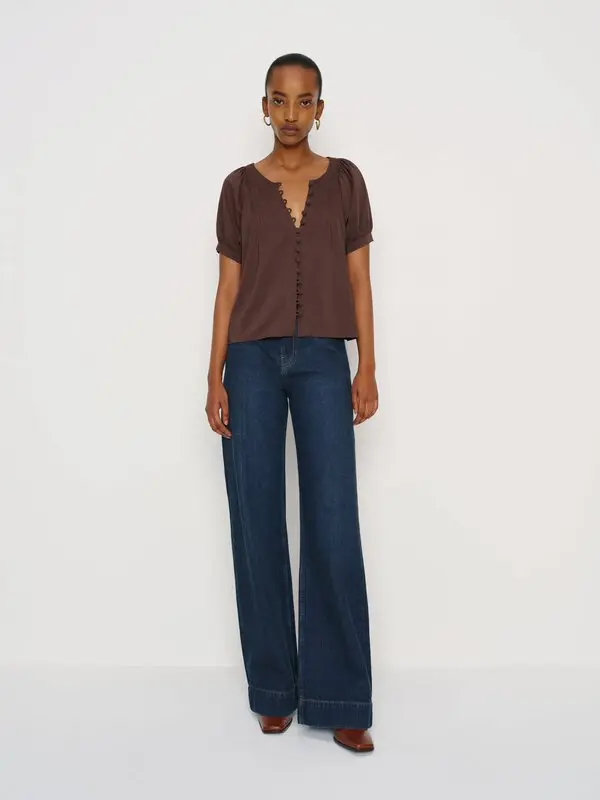 REFORMATION Calia Top - Brown