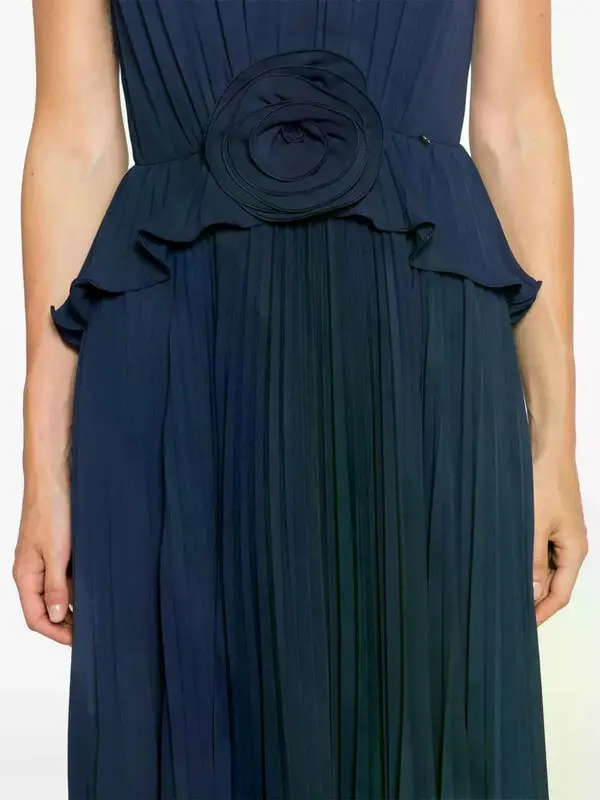 Nissa Pliss Midi Dress - Blue