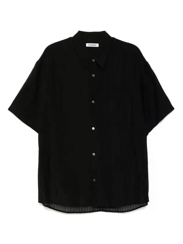 Attachment Striped Lenocloth Shirt