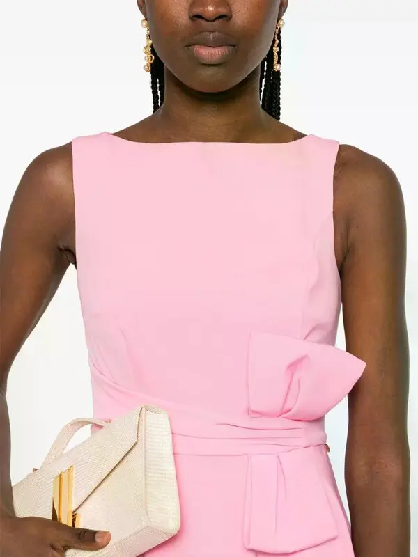 NISSA Bow-detail Midi Dress