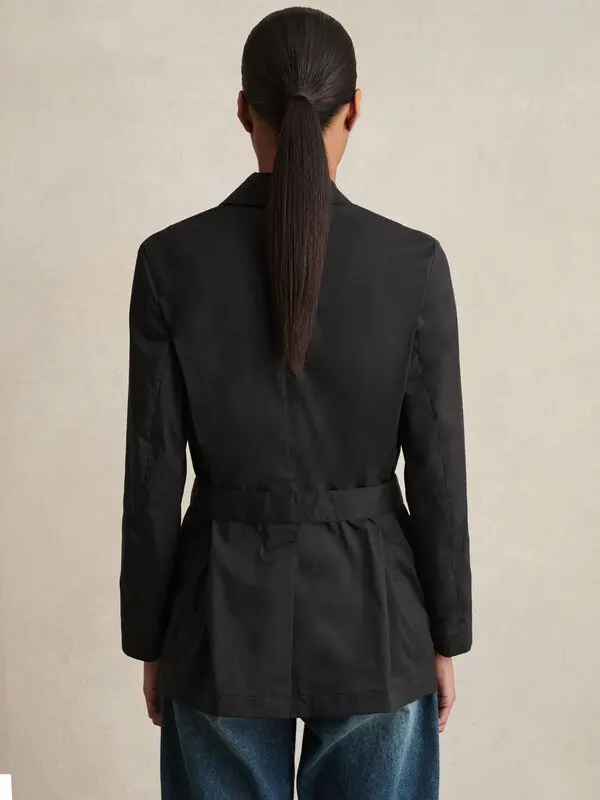 REISS Osbourne Cotton-blend Double-breasted Belted Jacket