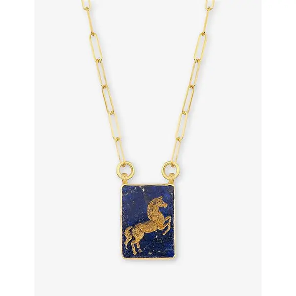 LA MAISON COUTURE Ece London Horse Lapis Lazuli Pendant Necklace - Blue