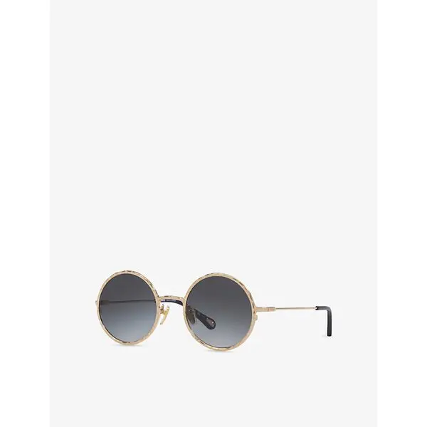 Chloé Ch0230s Round-frame Metal Sunglasses