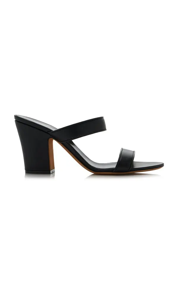 THE ROW Awar Leather Block Heel Sandals - Black