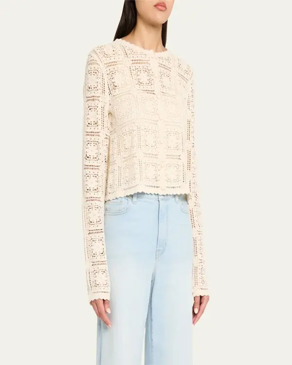 FRAME The Crochet Cardigan - Cream
