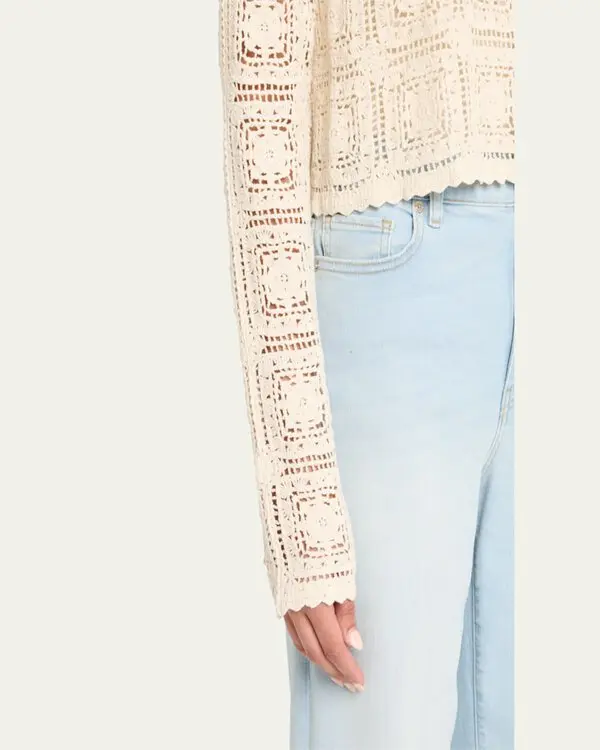FRAME The Crochet Cardigan - Cream