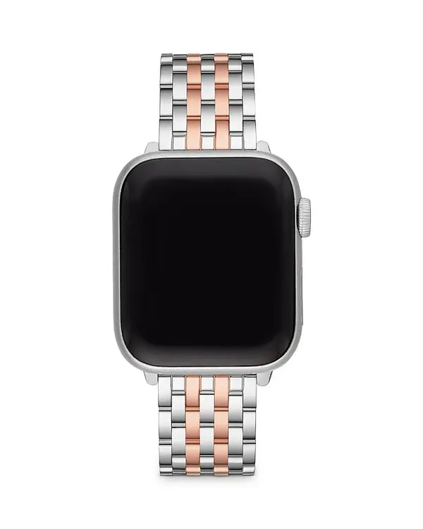 Michele Two-tone 18k Bracelet Band For Apple Watch - Silver/pink