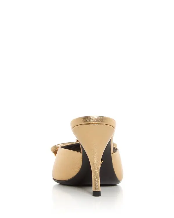 Versace Opera Bow 85mm Patent Mules - Mekong Gold-versace Gold