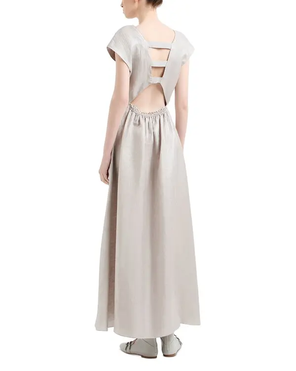 Emporio Armani Shiny Linen Maxi Dress