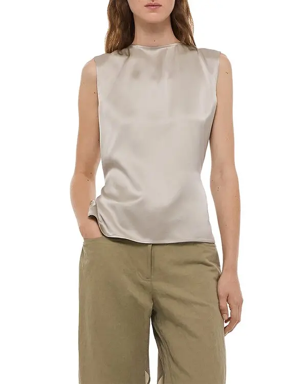 Helmut Lang Silk Scarf Drape Top - Green Tea
