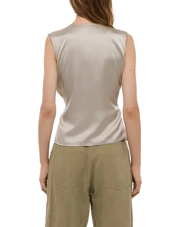 Helmut Lang Silk Scarf Drape Top - Green Tea