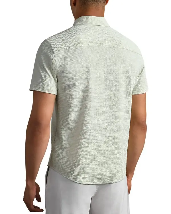 RHONE Commuter Seersucker Regular Fit Short Sleeve Shirt - Cool Mint