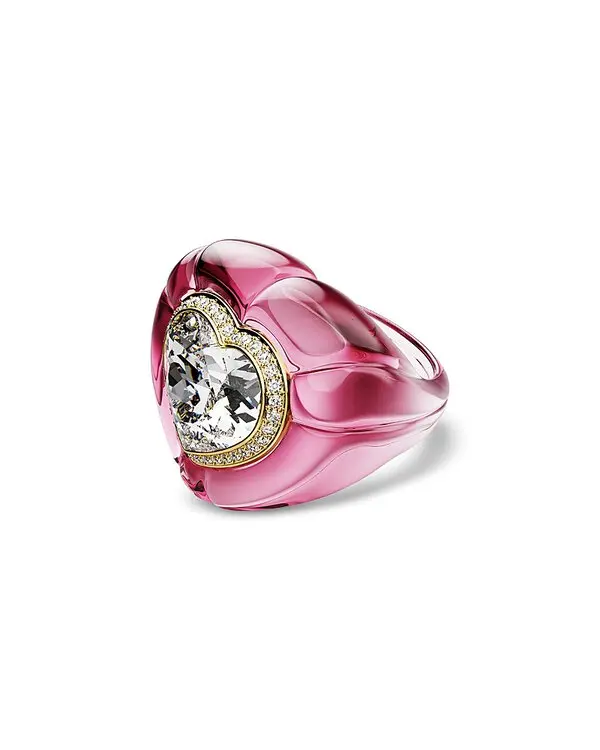 SWAROVSKI Dulcis Heart Crystal Cocktail Ring - Pink