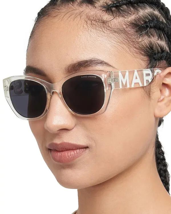Marc Jacobs Rectangle Sunglasses - Crystal/gray
